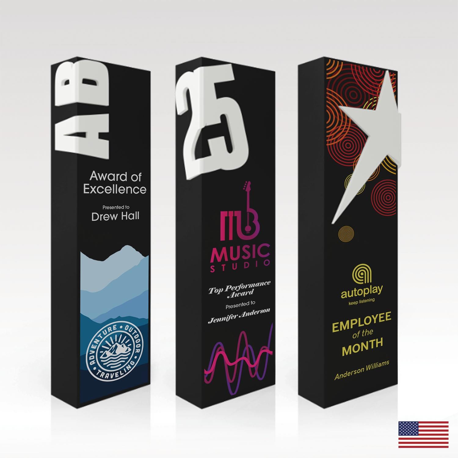Elements - Rectangular Ebony Wood – VisionsAwards